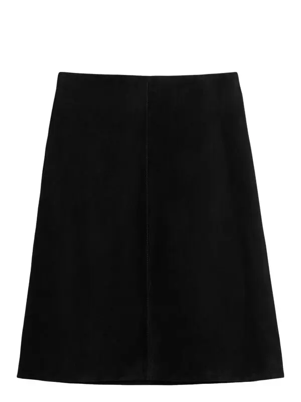 TOTEME A-line Suede Skirt - Bark
