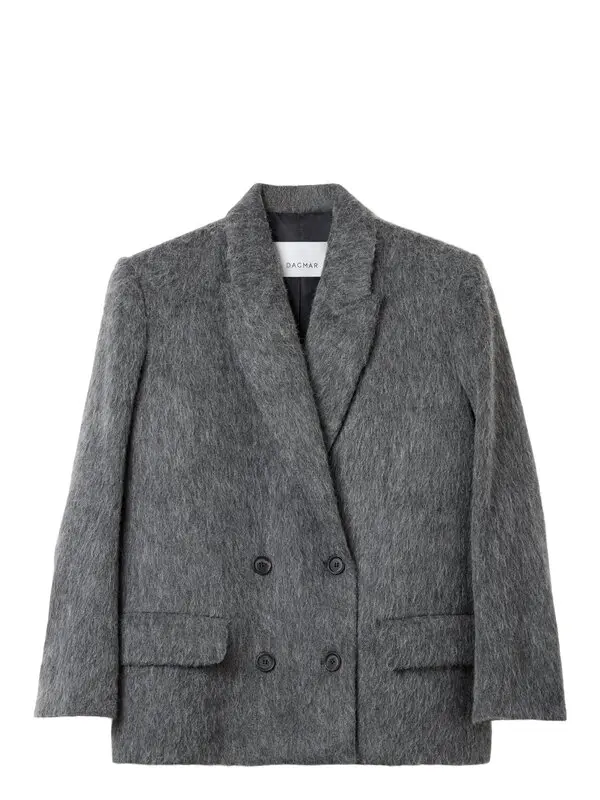 HOUSE OF DAGMAR Brushed Wool Blend Jacket - Grey
