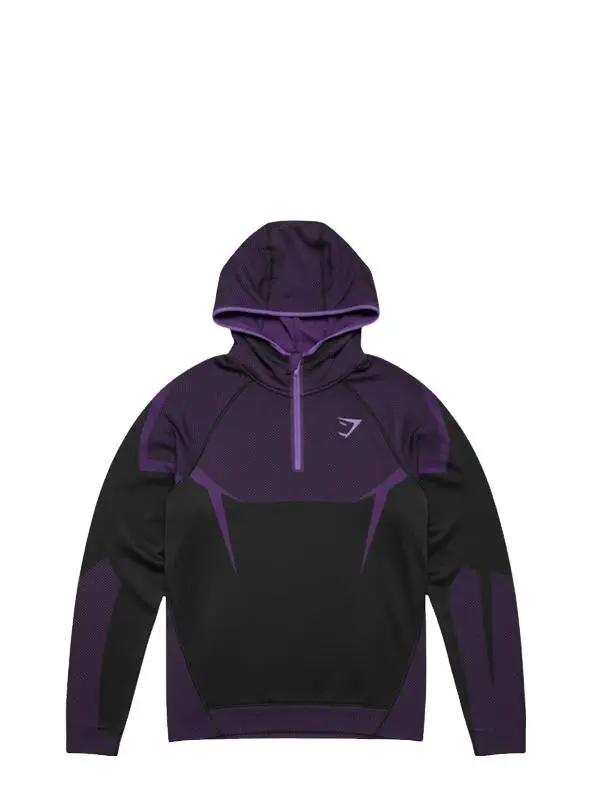 GYMSHARK Onyx 5.0 Seamless Hoodie - Black/athletic Purple