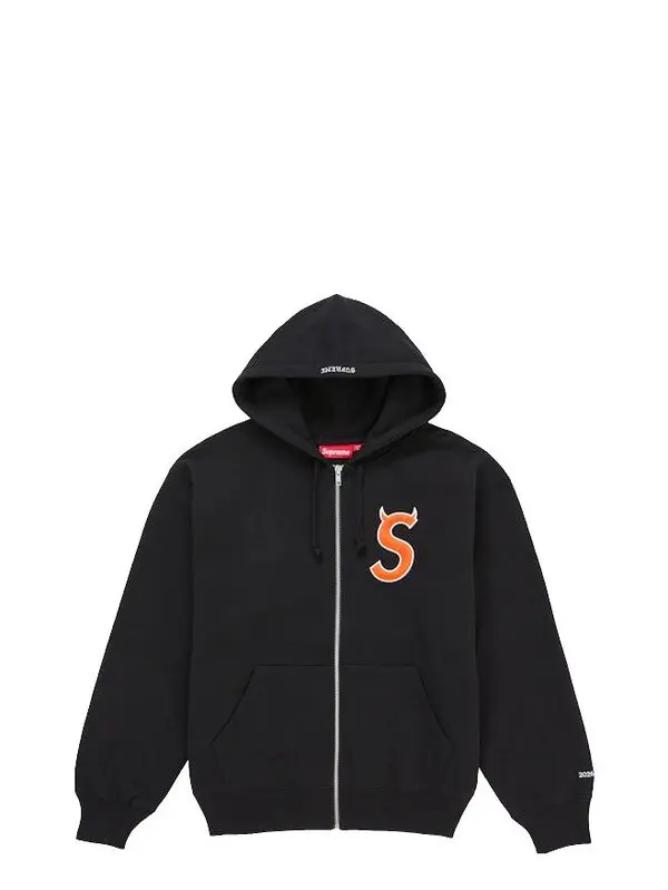 Supreme Devil Logo Zip Up Hoodie - Black
