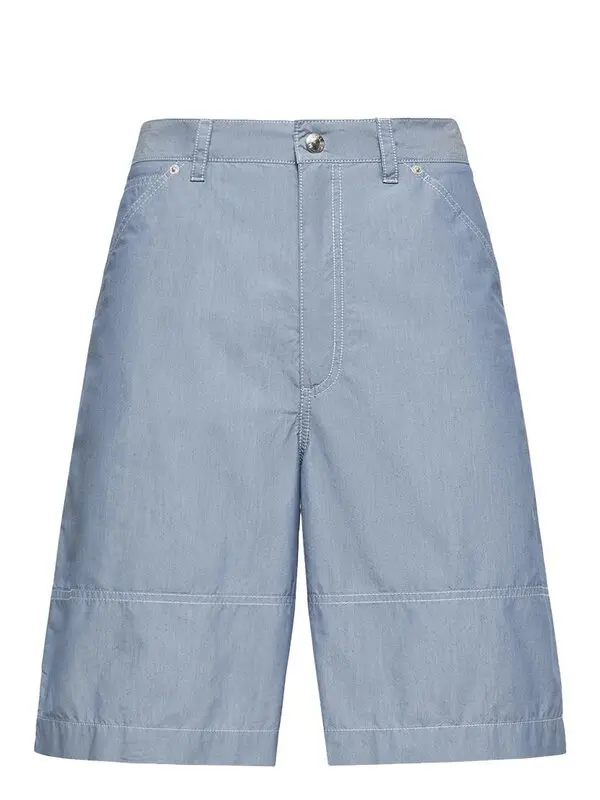 Moncler Chambray Cargo Shorts - Blue