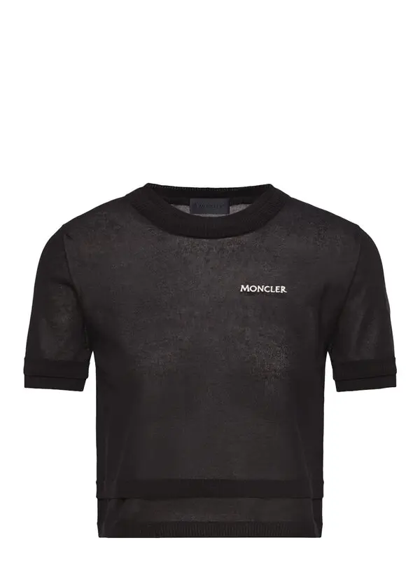 Moncler Double-trimmed Cotton T-shirt - Blue