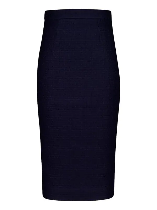 Roland Mouret Bouclé Column Midi Skirt - Blue