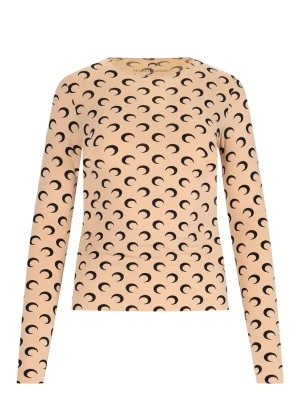 MARINE SERRE Top Logo "moon - Beige