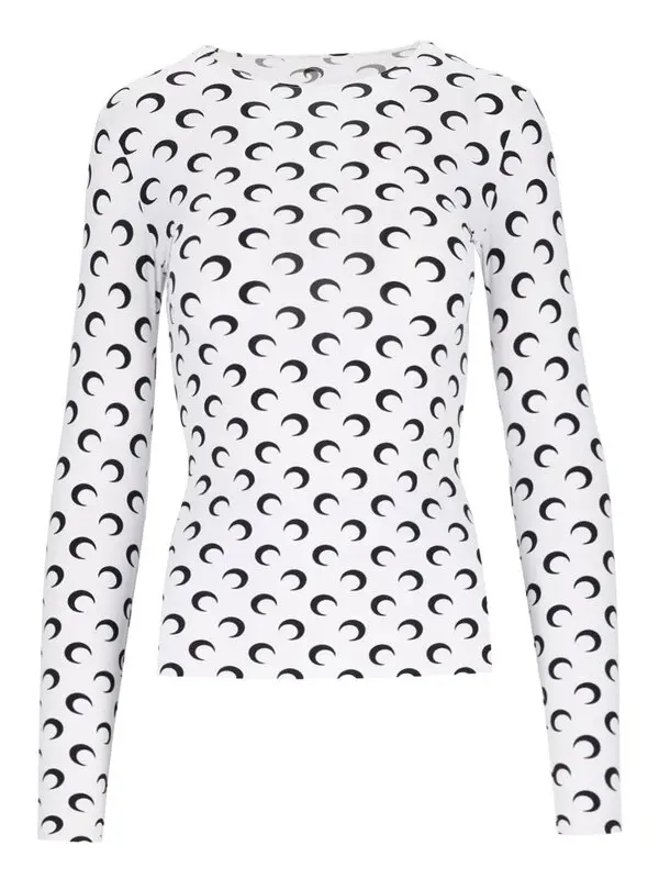 MARINE SERRE Top Logo "moon - White