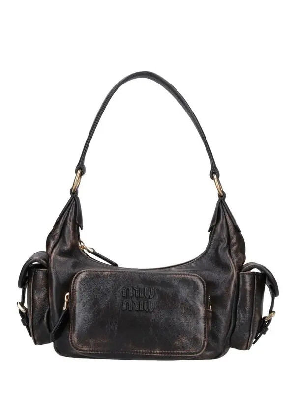 Miu Miu Small 'pocket' Shoulder Bag - Brown