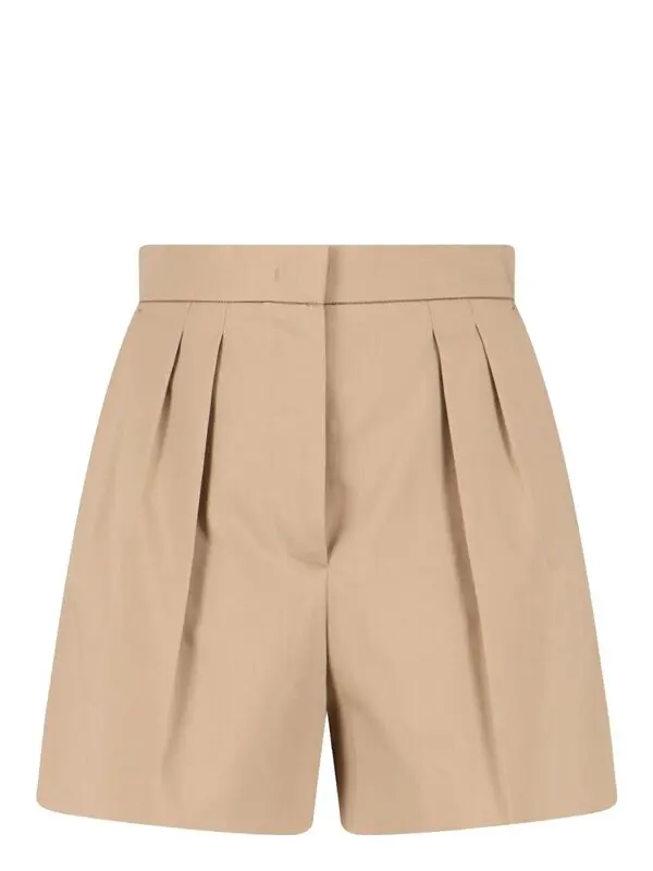 Max Mara Cotton Satin Shorts - Beige