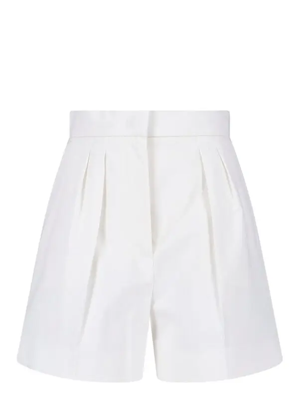 Max Mara Cotton Satin Shorts - White