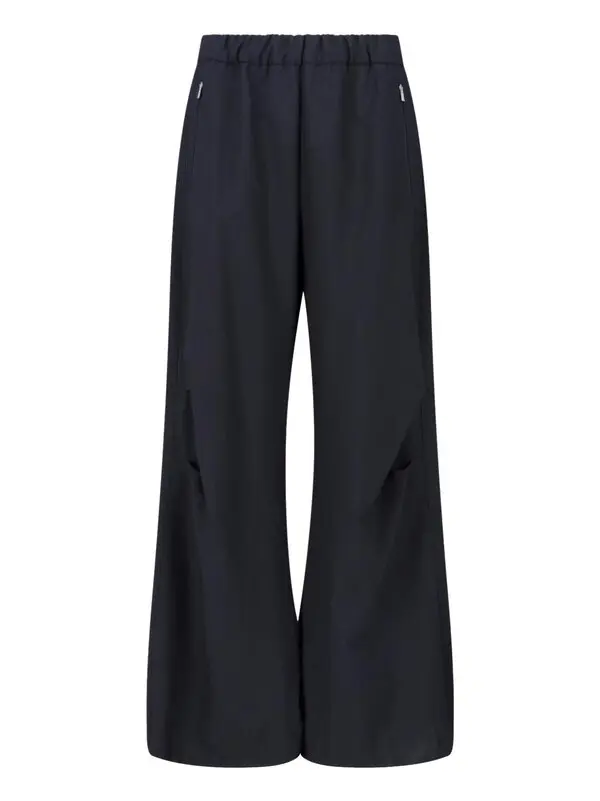 Herno Wide Wool Blend Pants - Black