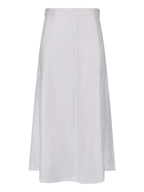 Calvin Klein Midi Skirt In Lyocell Blend - White
