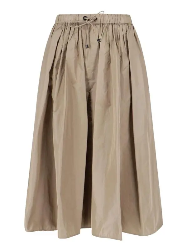 Max Mara Midi Skirt With Drawstring - Green