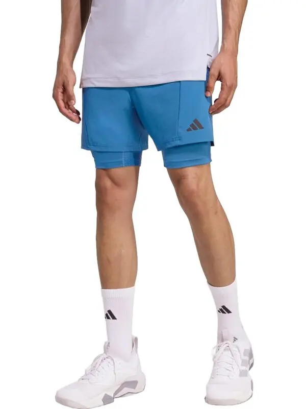 Adidas D4t Workout 2in1 Shorts - Dusky Petrol