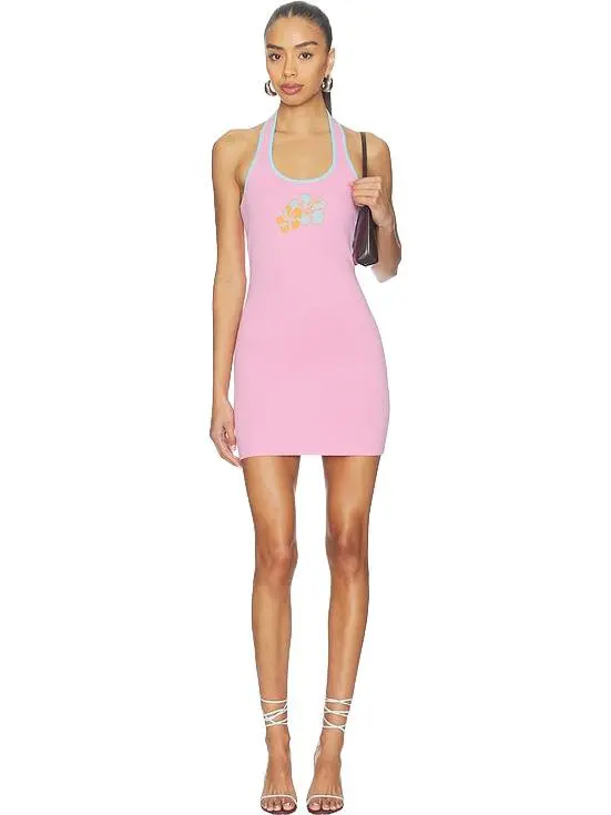 KULANI KINIS Knit Halter Mini Dress - Bubblegum Baby