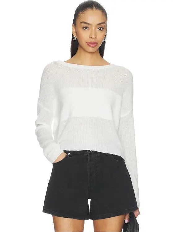 Lna Benford Illusion Pullover Sweater - Soft White