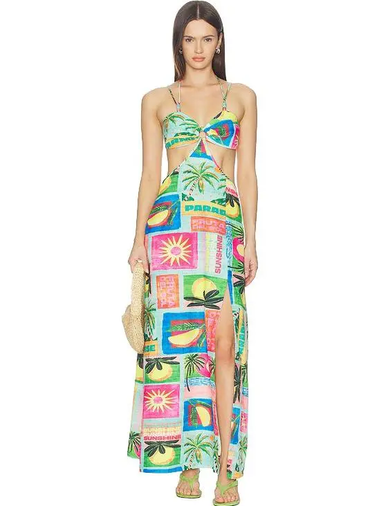 KULANI KINIS Beaded Cut Out Maxi Dress - Ocean Honey