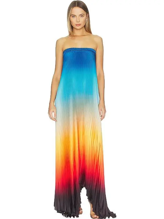 L'IDEE Bisous Strapless Gown - Ibiza Sunset
