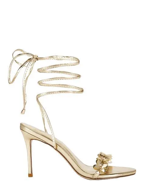 Femme La Barely There Lace Up Heel - Gold