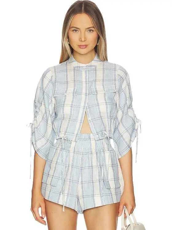HEVRON Eva Top - Blue Plaid