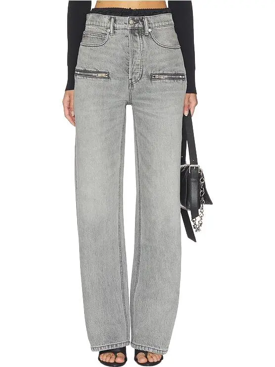 Alexander Wang Silk Prestyle Float Jeans With Horizontal Zips - Washed Grey