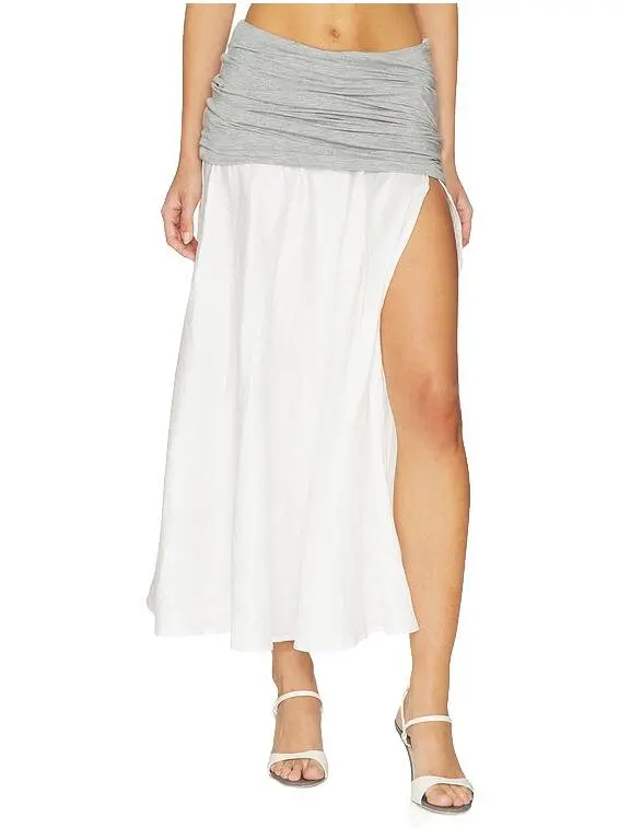 THE LINE BY K Mari Skirt - Heather Grey & White