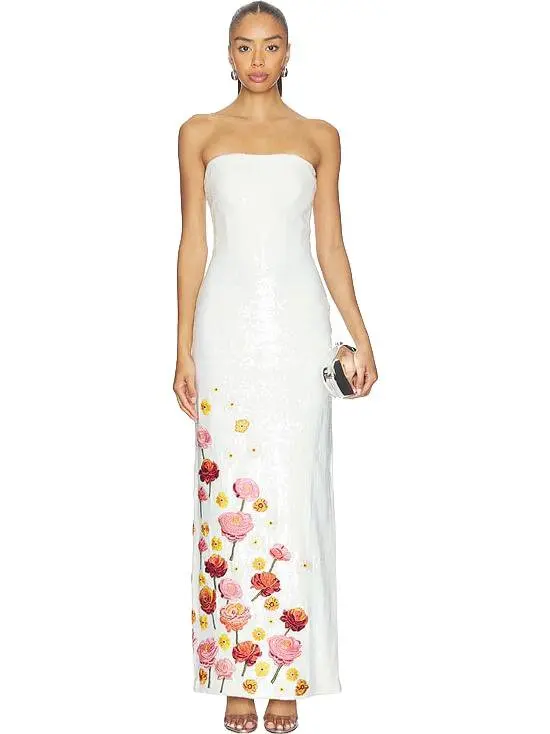 AFEW RAHUL MISHRA Rahul Mishra Sequined Corset Maxi Dress - White