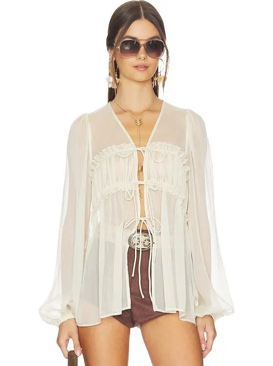 Bardot Ashton Sheer Blouse - Ivory