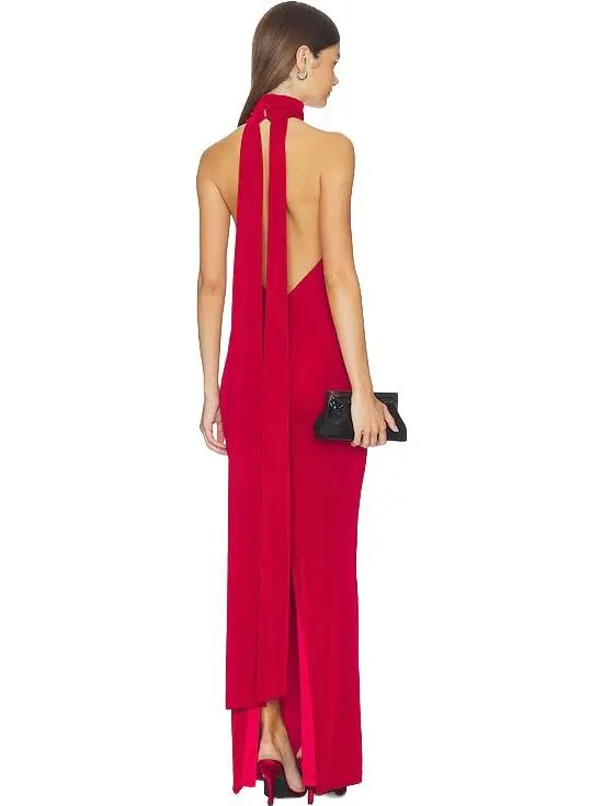 NOOKIE Crush Halter Gown - Red
