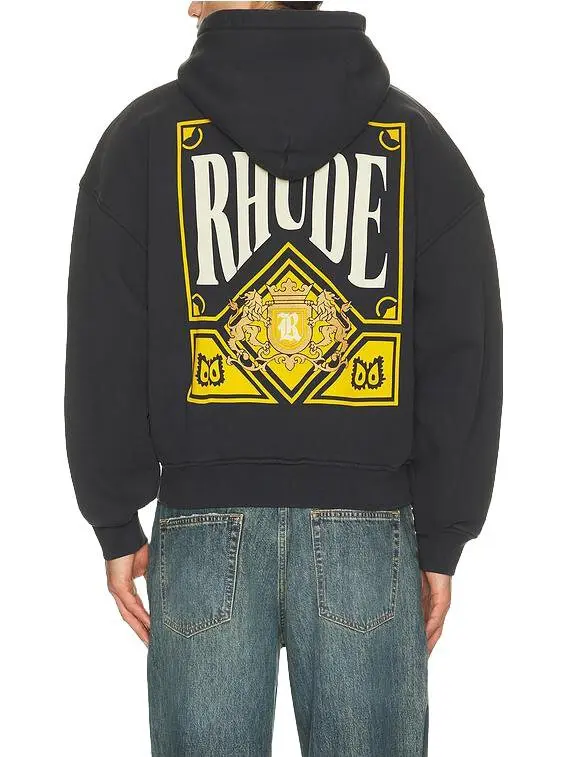 Rhude Playing Card Hoodie - Vintage Black & Yellow