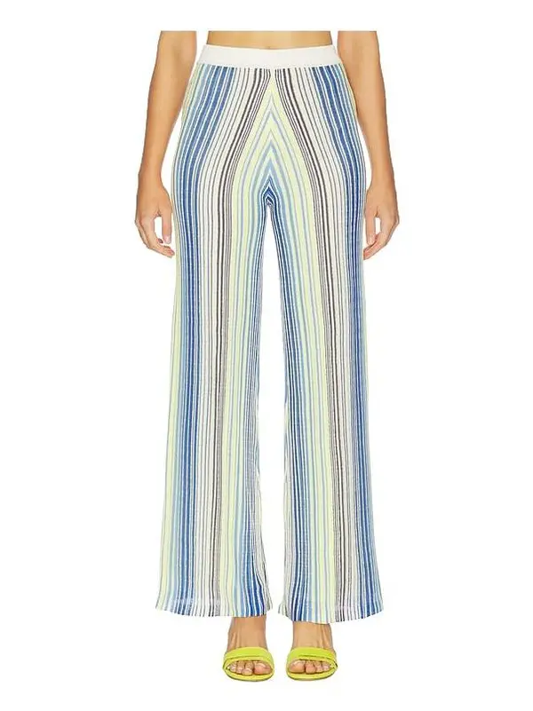 Line & Dot Kit Striped Knit Sweater Pants - Blue Multi