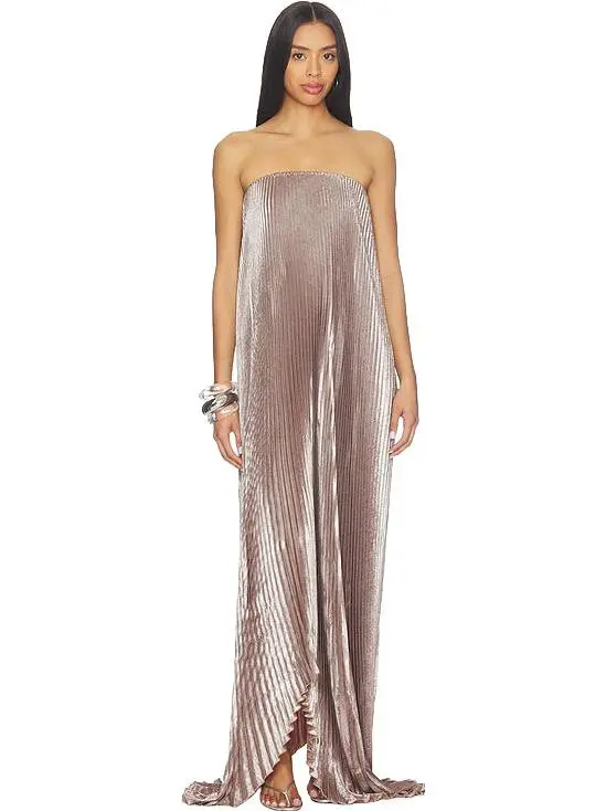 L'IDEE Bisous Strapless Gown - Suede Shimmer