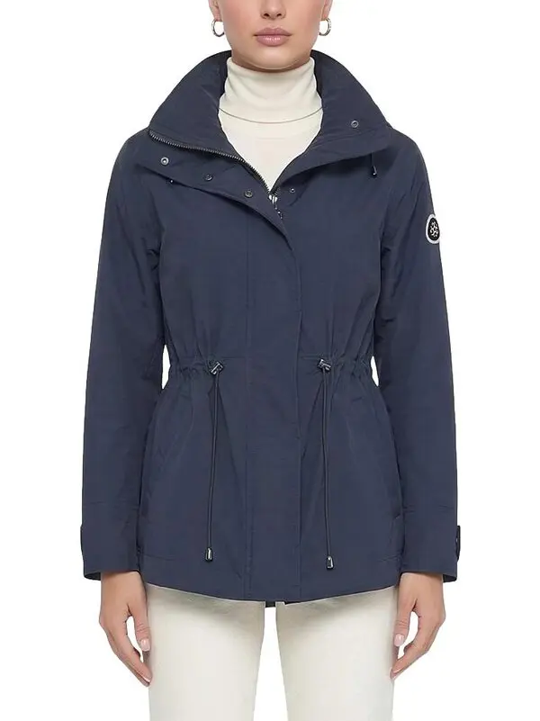 Gorski Lightweight Jacket With Concealed Hood - Navy