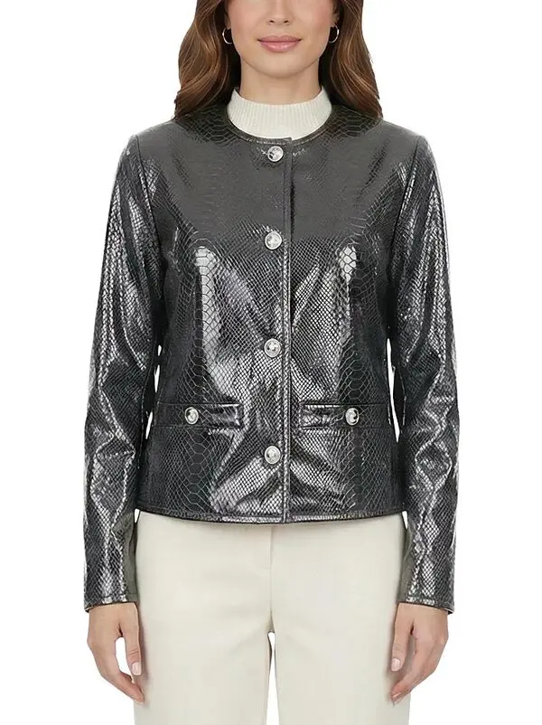 Gorski Metis Suede Python Printed Jacket - Anthracite