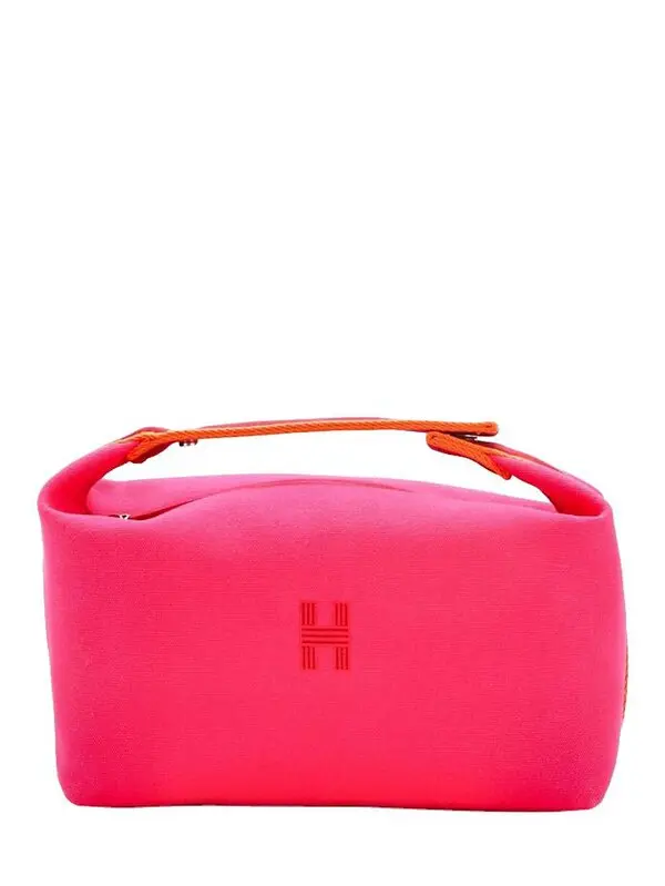 Hermès Gm Bride-a-brac Travel Case Toile - Pink