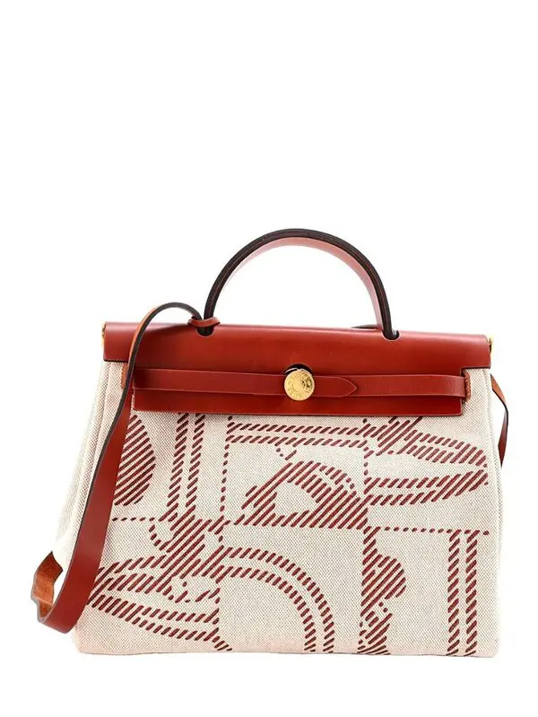 Hermès 31 Herbag Zip Relief Brides De Gala - Brown/ Brown/ Natural