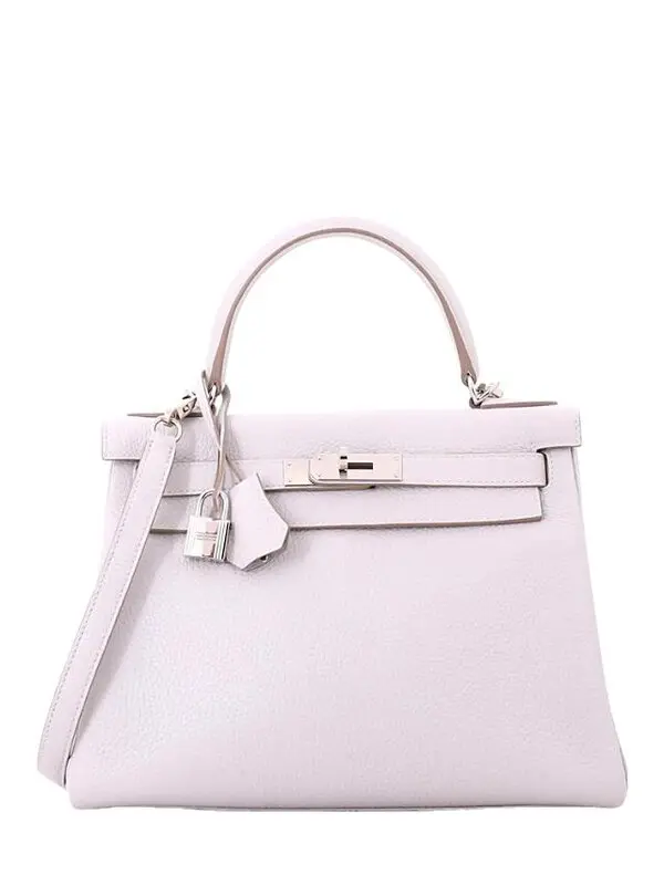 Hermès Kelly 28 Handbag With Palladium Hardware - Gris Perle