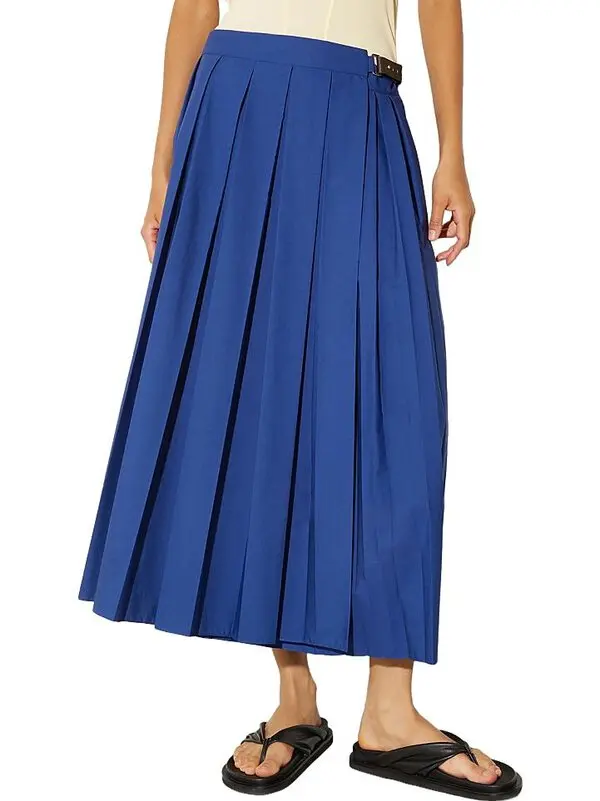 Max & Co. Mcoricordo Pleated Midi Skirt - Indigo