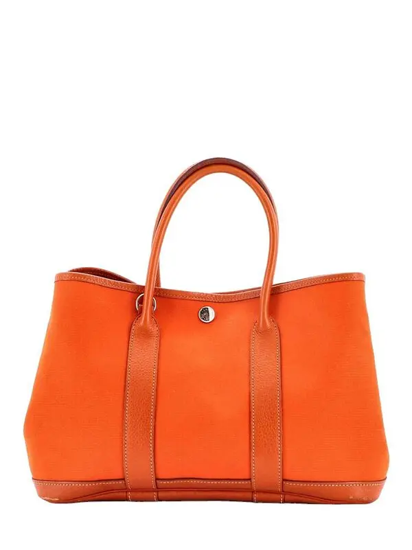 Hermès 30 Garden Party Tote Toile And Leather - Orange