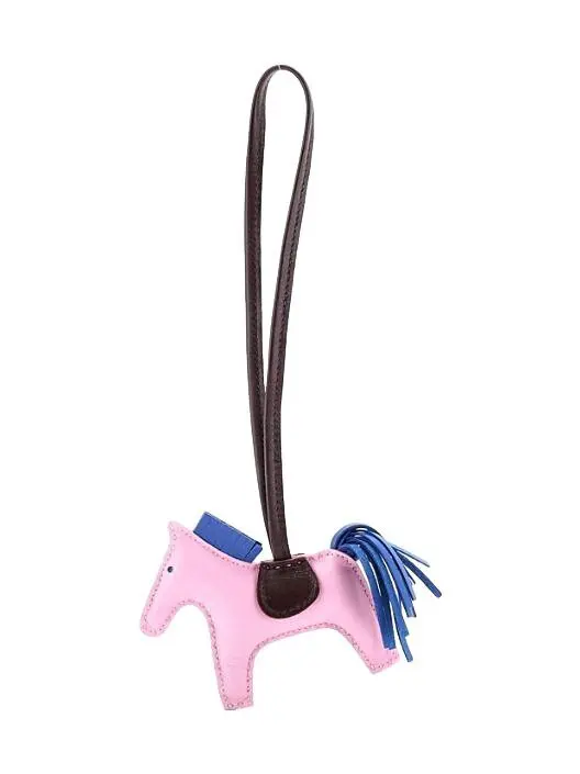 Hermès Pm Grigri Rodeo Bag Charm - Pink/ Blue/ Pink/ Red
