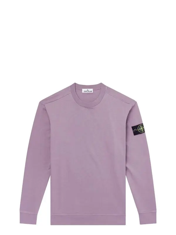 Stone Island Organic Cotton-jersey Sweatshirt - Purple