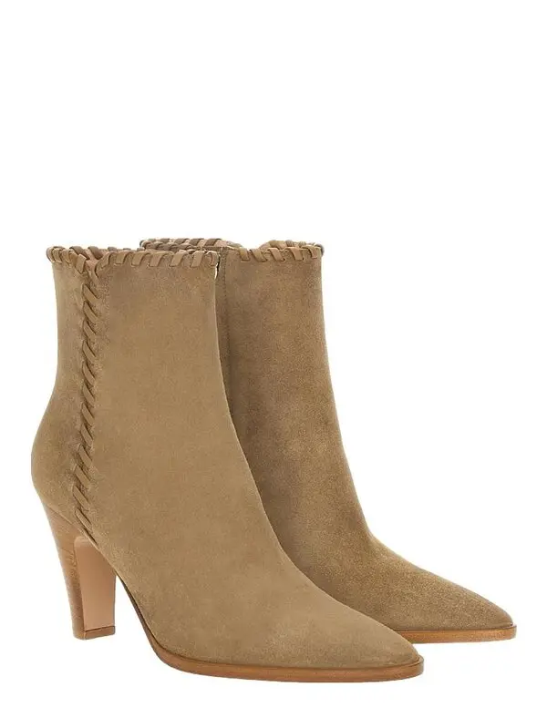 GIANVITO ROSSI Zaira Booties - Brown Suede Leather