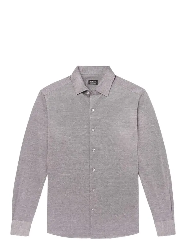 Zegna Silk, Linen And Cotton-blend Shirt - Taupe