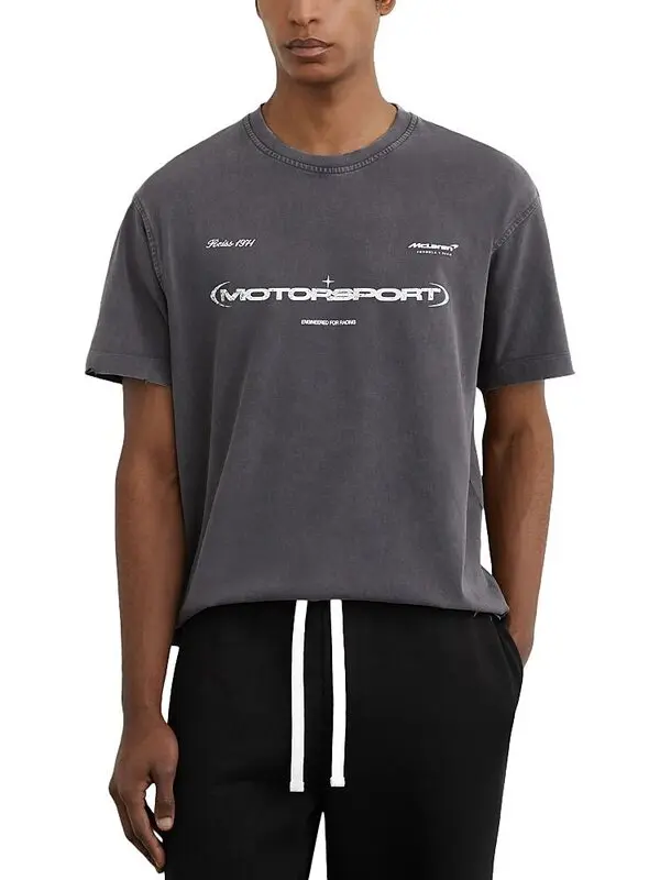 REISS Motorsport Logo Crewneck T-shirt - Washed Black