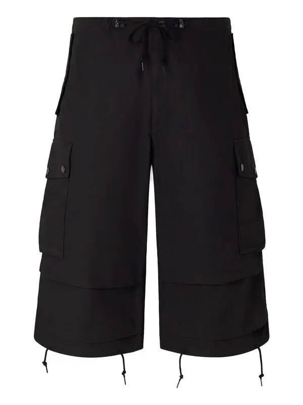 Needles Field Straight-leg Cotton-ripstop Shorts - Black