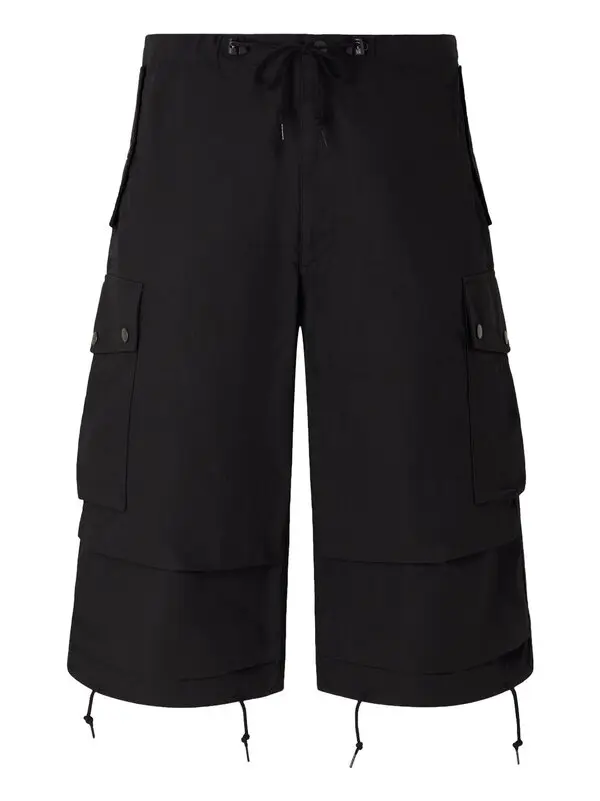 Needles Field Straight-leg Cotton-ripstop Shorts - Black