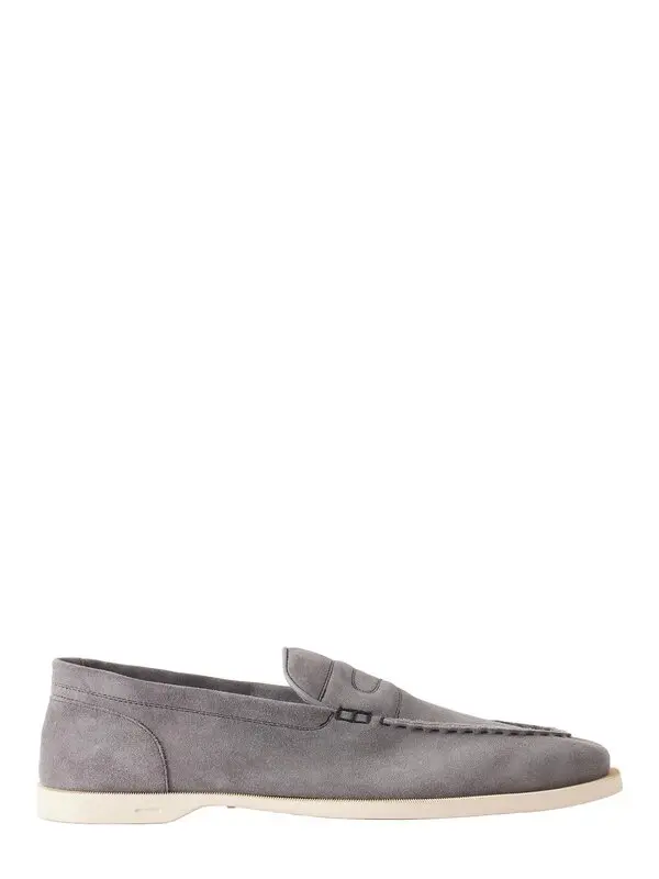 John Lobb Pace Suede Loafers - Gray