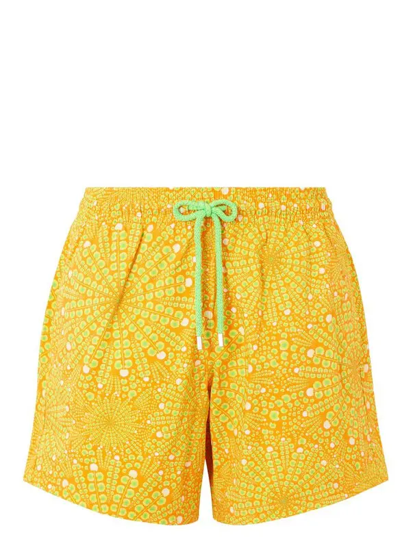 Vilebrequin Moorise Straight-leg Mid-length Printed Swim Shorts - Yellow