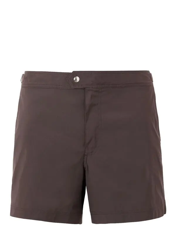 TOM FORD Straight-leg Mid-length Swim Shorts - Brown