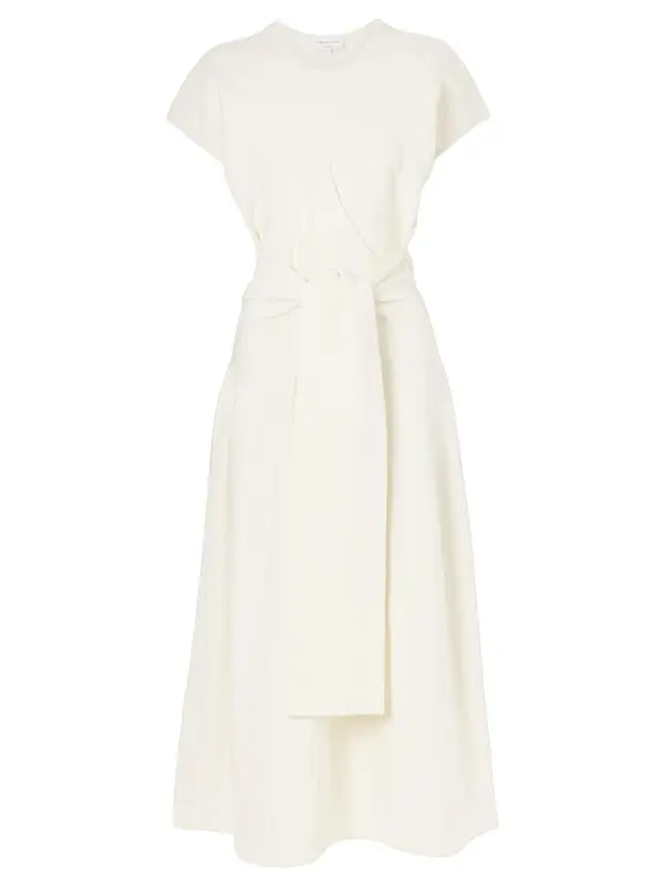 VIOLANTE NESSI Turrel Tie-detailed Midi Dress - Off-white
