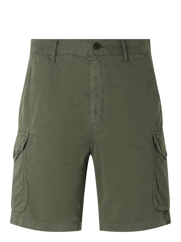 Hartford Straight-leg Cotton Shorts - Green