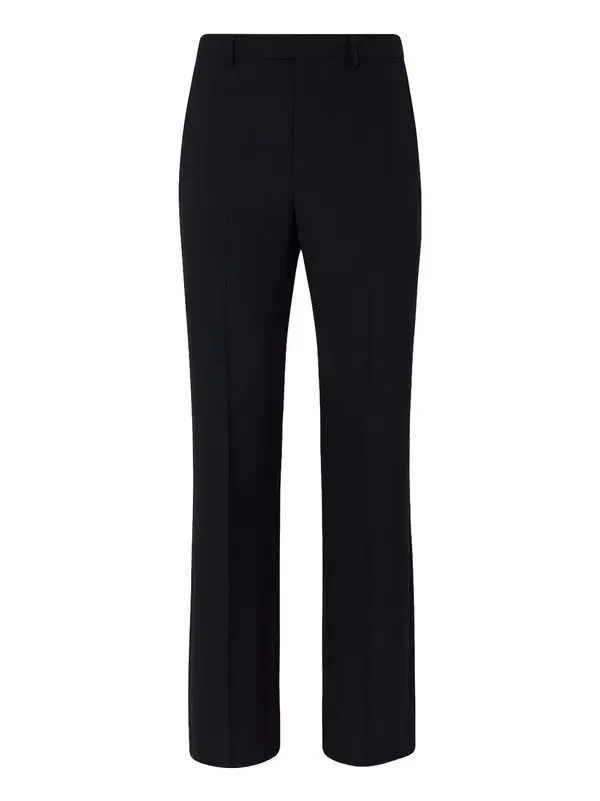 Valentino Garavani Straight-leg Grain De Poudre Wool Trousers - Black